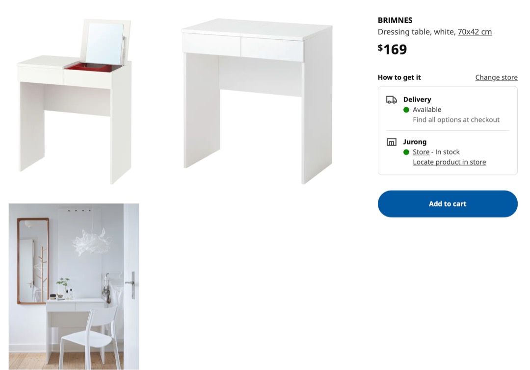 IKEA - BRIMNES Dressing Table, Furniture & Home Living, Furniture ...