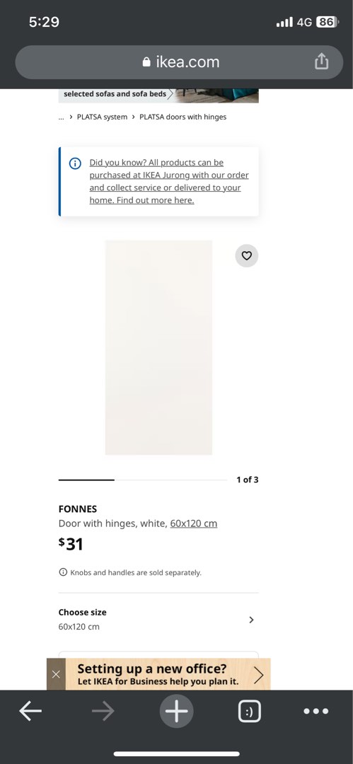 Ikea Fonnes door, Furniture & Home Living, Furniture, Shelves, Cabinets ...