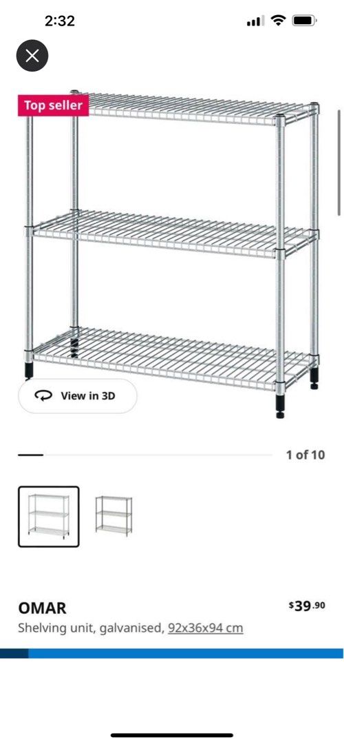 Ikea Omar Rack, Furniture & Home Living, Furniture, Shelves, Cabinets ...