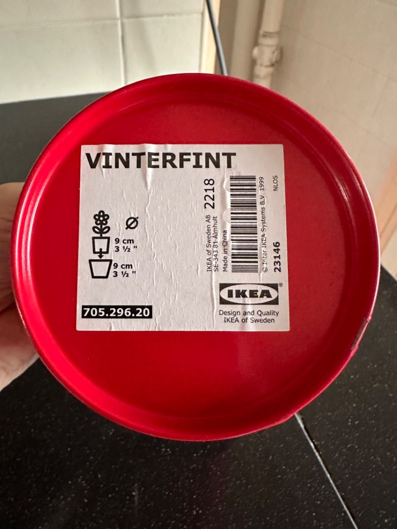 IKEA VINTERFINT Plant pot, red, Furniture & Home Living, Gardening ...