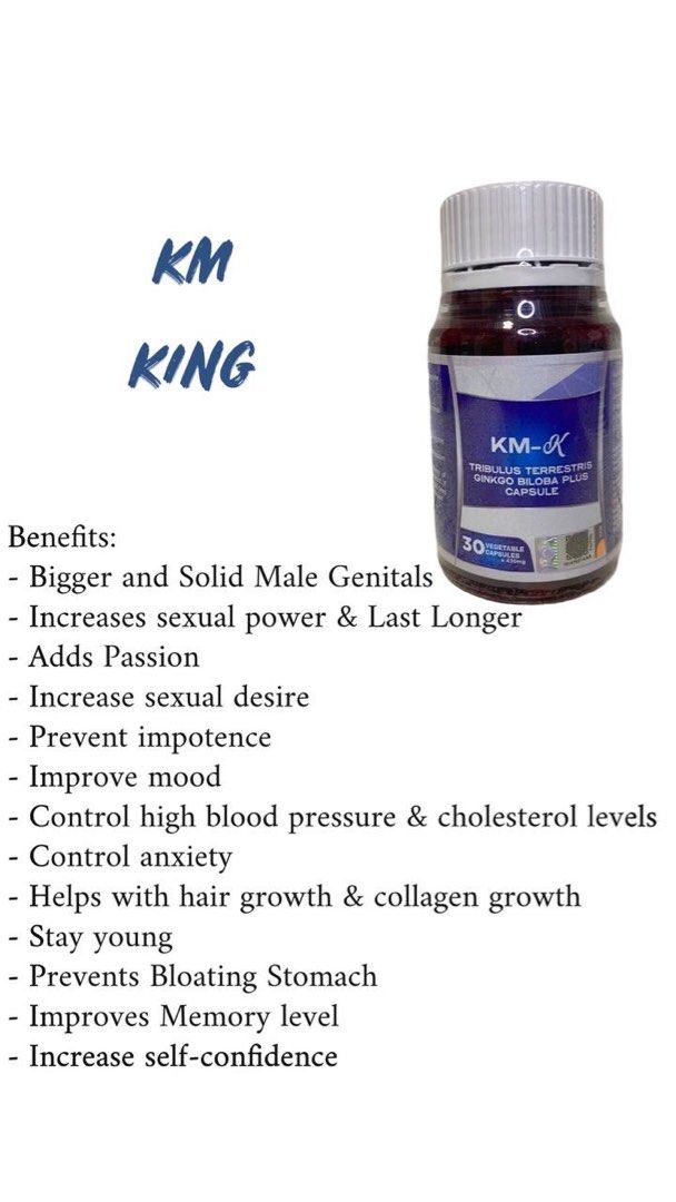 KM KING - HEALTH SUPPLEMENT FOR MEN, Health & Nutrition, Health ...
