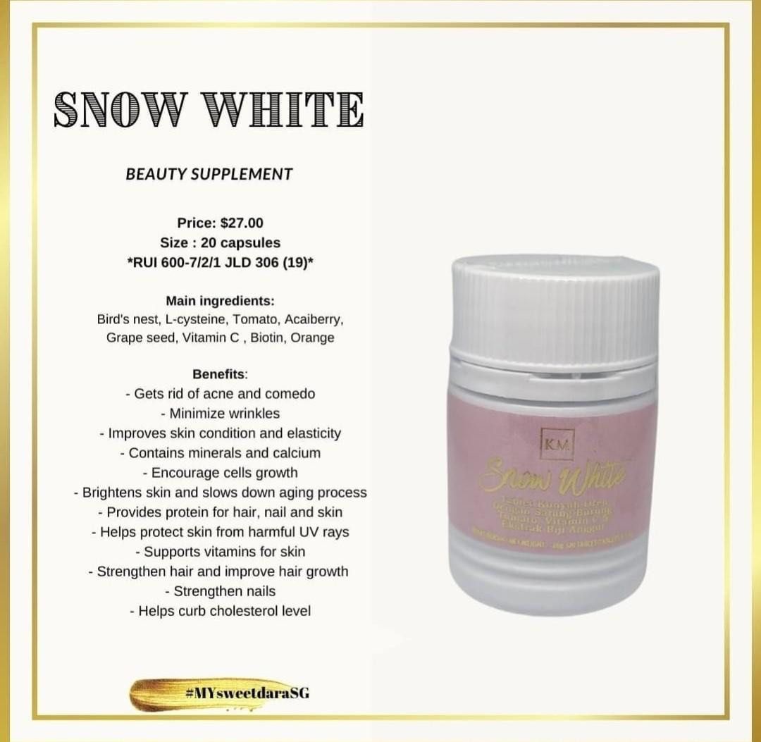 KM SNOW WHITE - BEAUTY SUPPLEMENT COLLAGEN, Health & Nutrition, Health ...