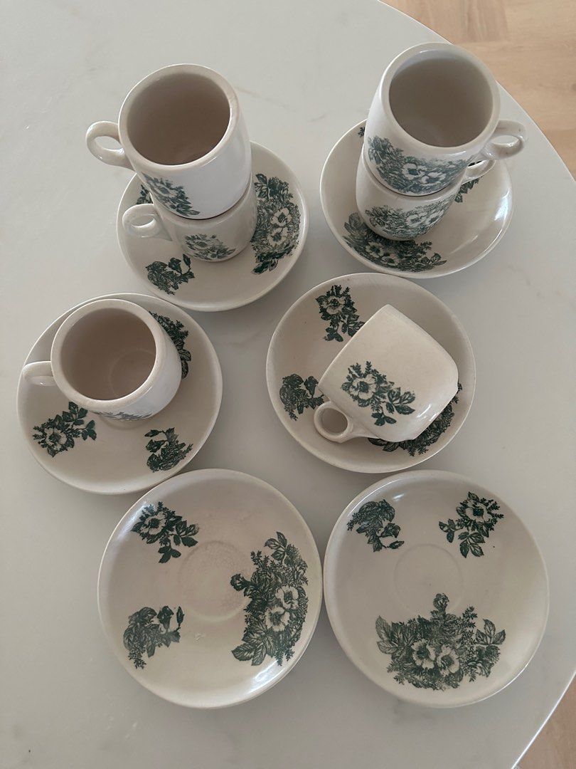 Kopitiam tea cup and saucer set, Furniture & Home Living, Kitchenware ...