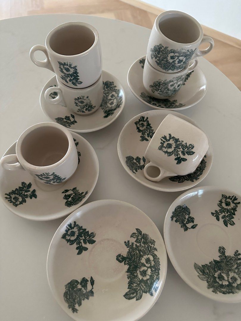 Kopitiam tea cup and saucer set, Furniture & Home Living, Kitchenware ...