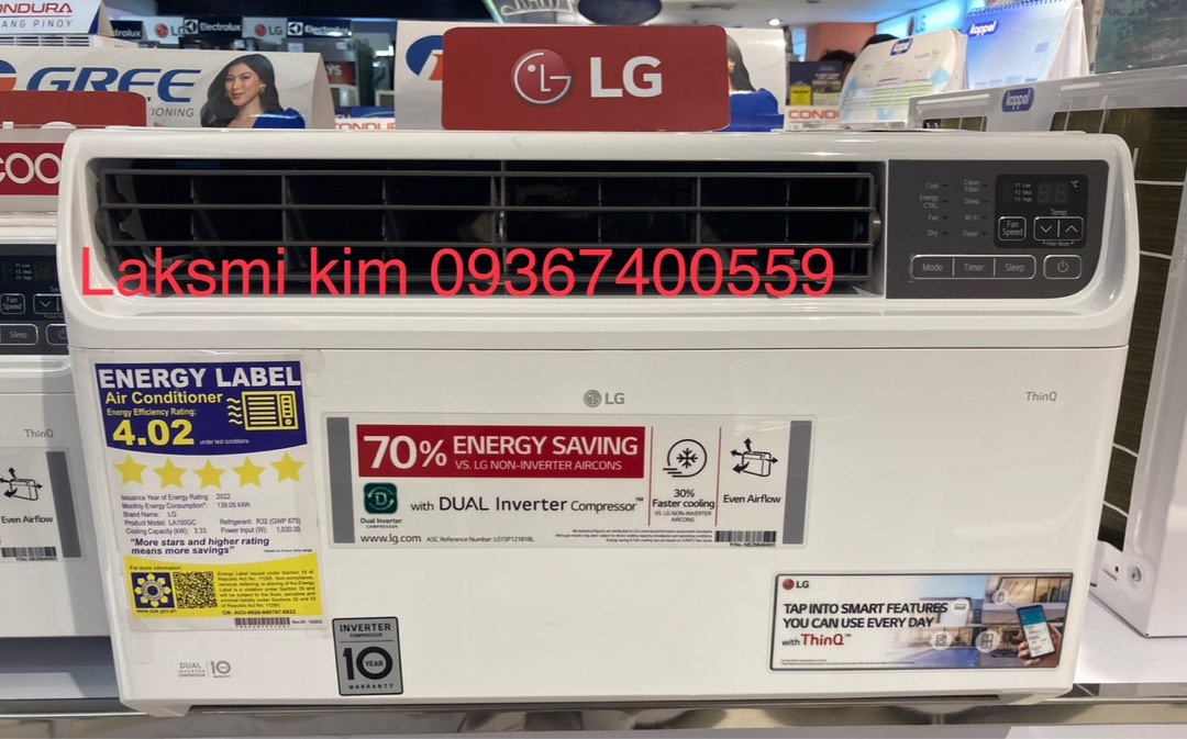 Lg window type aircon dual inverter 2023 models .75hp la080gc 1.0hp 1hp ...