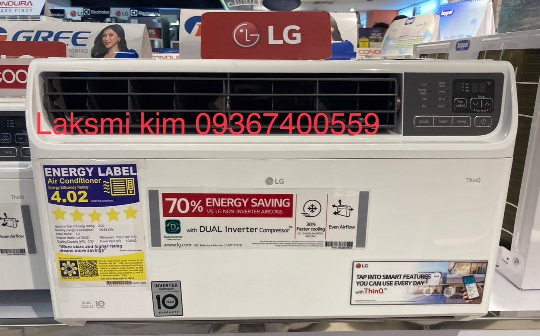 Lg window type aircon dual inverter 2023 models .75hp la080gc 1.0hp 1hp la100gc 1.3hp la130gc 1 ...