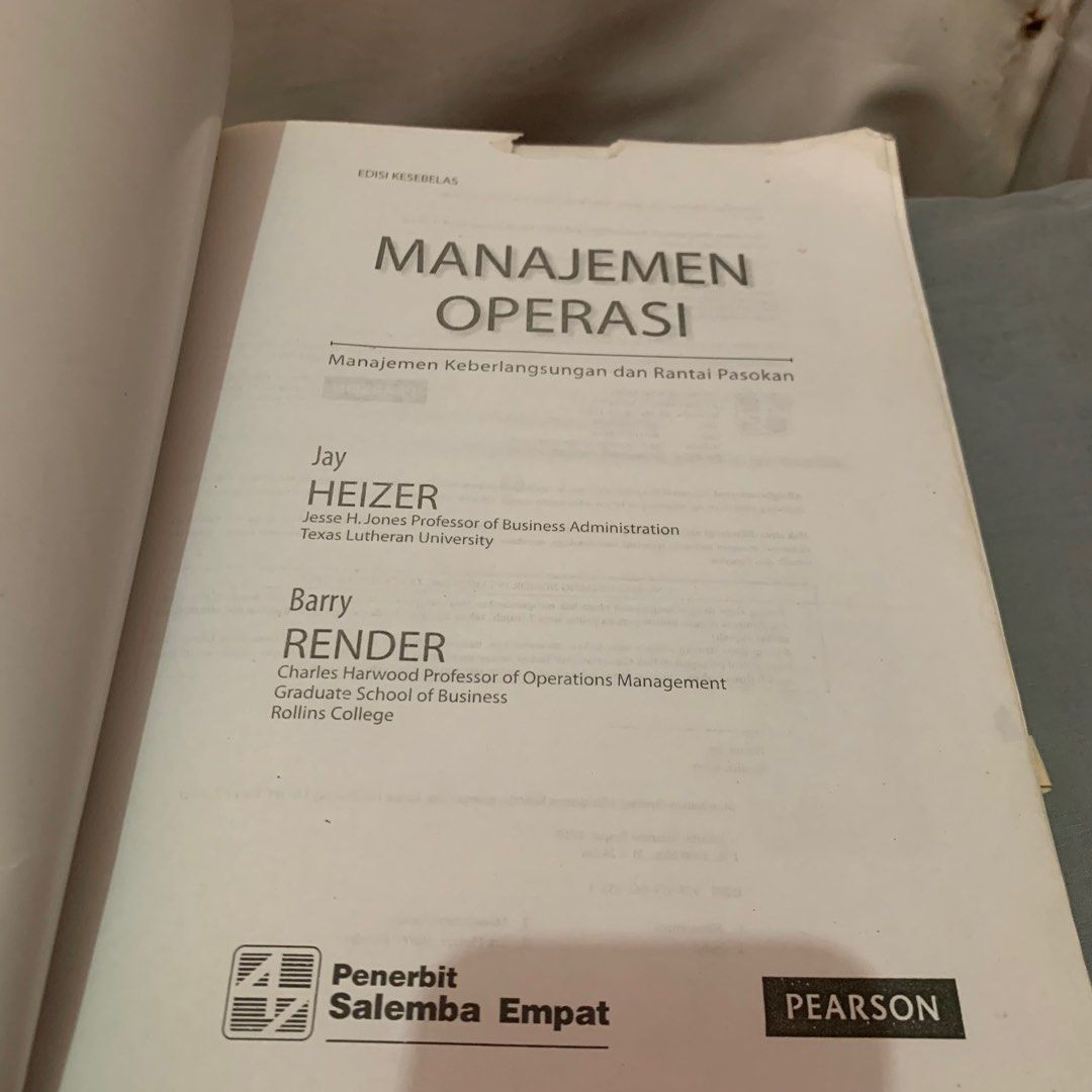 Manajemen Operasi Jay Heizer Barry Render Edisi 11 Salemba Empat, Buku & Alat Tulis, Buku ...