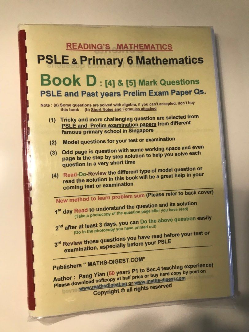 Math Digest PSLE & Primary 6 Book D, Hobbies & Toys, Books & Magazines ...