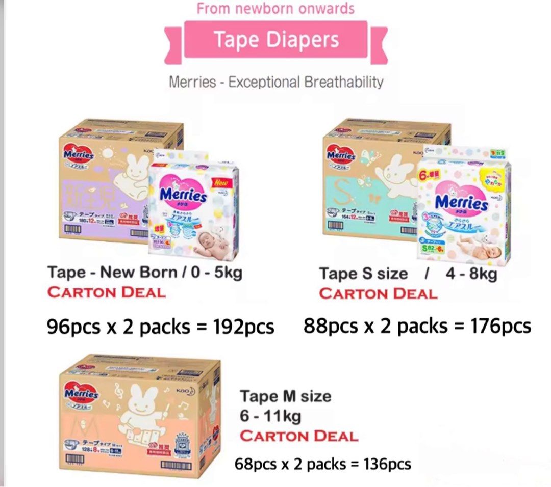 Merries Carton Sales *Made in Japan*, Babies & Kids, Bathing & Changing ...