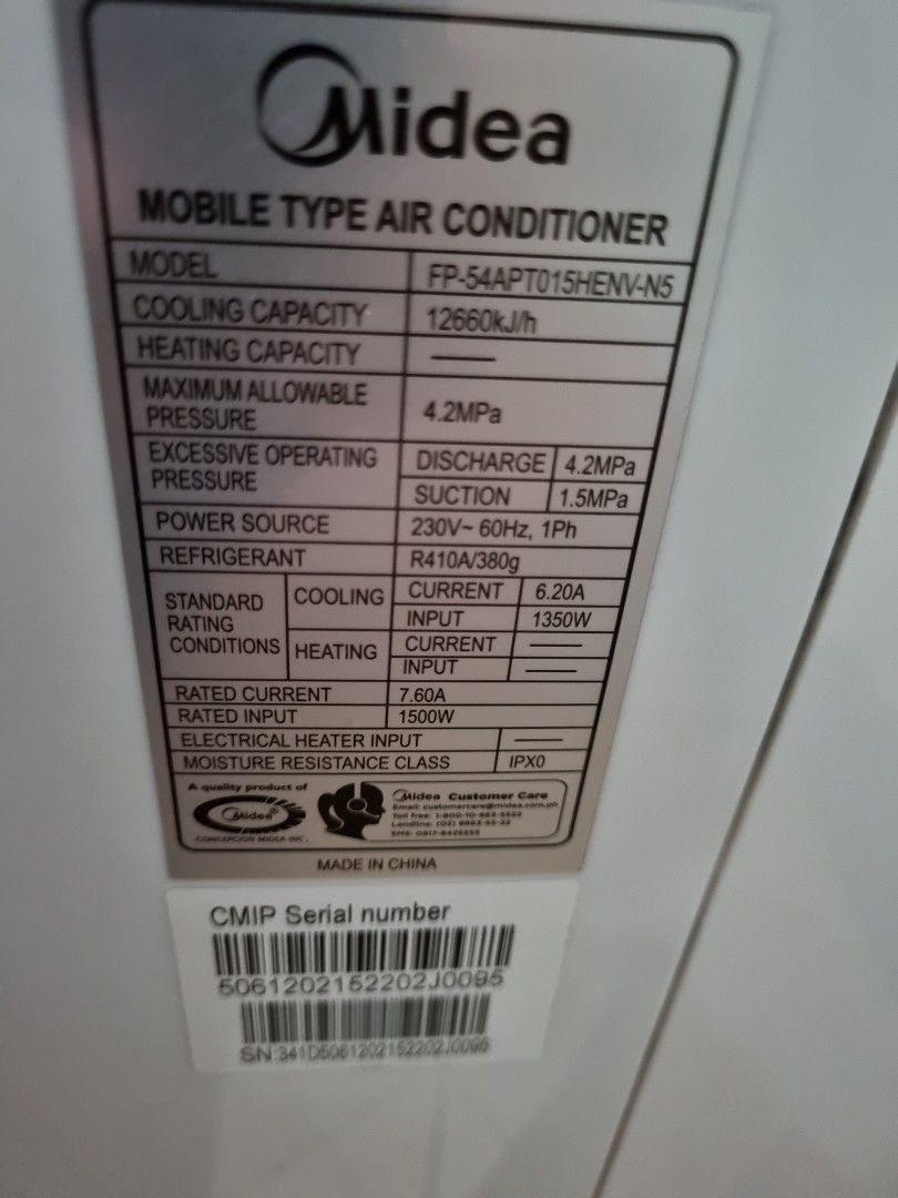 Midea 1HP Portable Aircon, TV & Home Appliances, Air Conditioning and ...