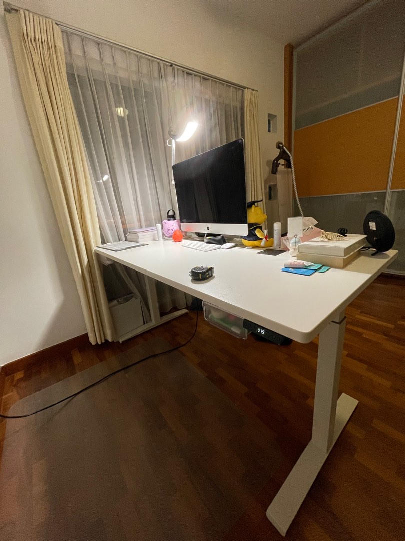 Motorised adjustable study table or office desk, Furniture & Home ...