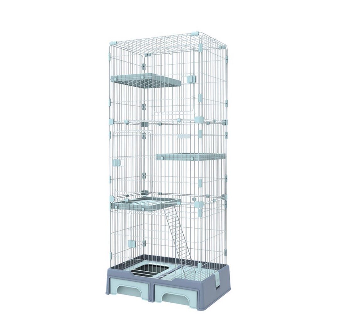 Pawsmart Multi level cat cage (blue 4 level), Pet Supplies, Homes ...