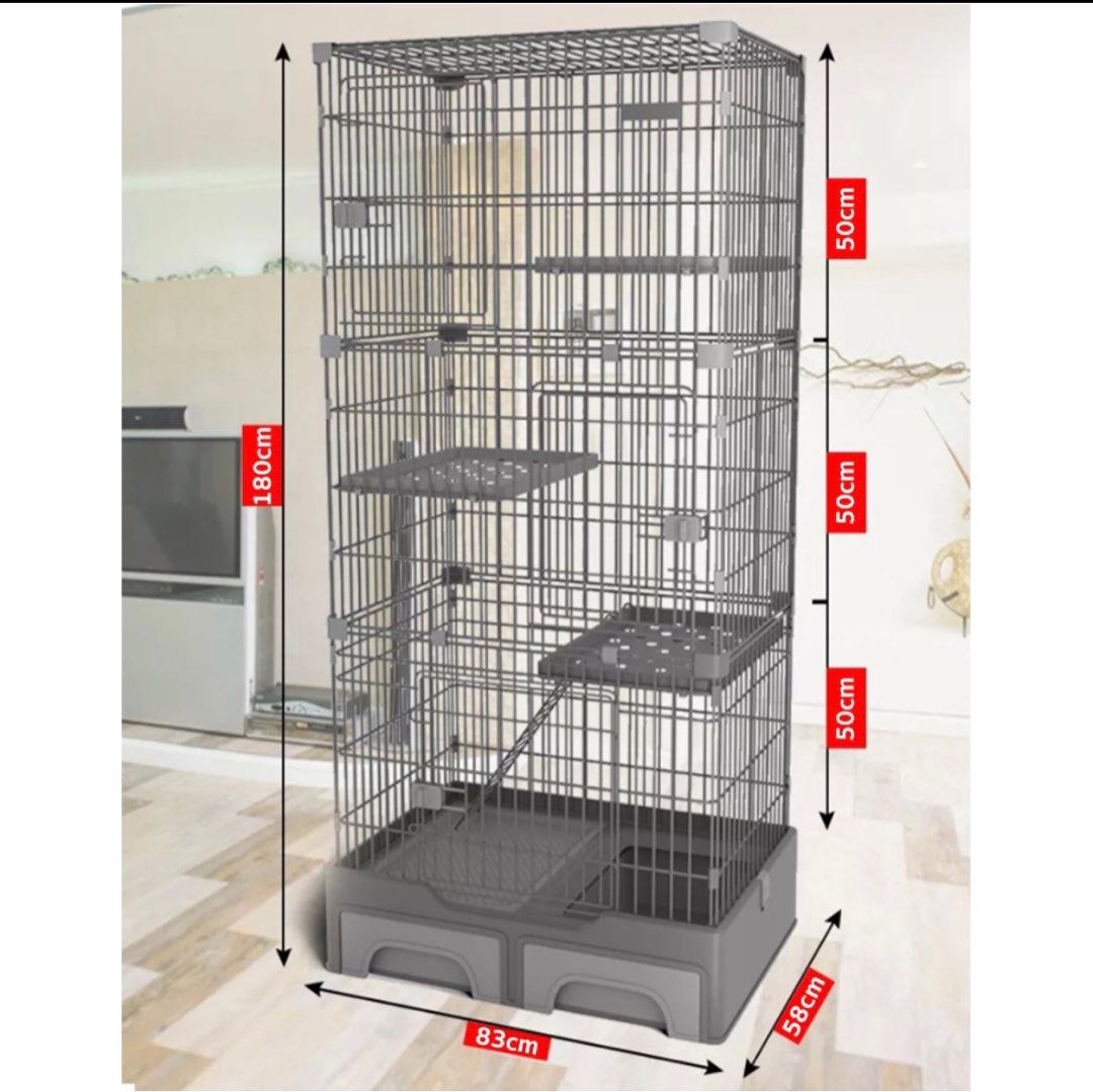Pawsmart Multi level cat cage (blue 4 level), Pet Supplies, Homes ...