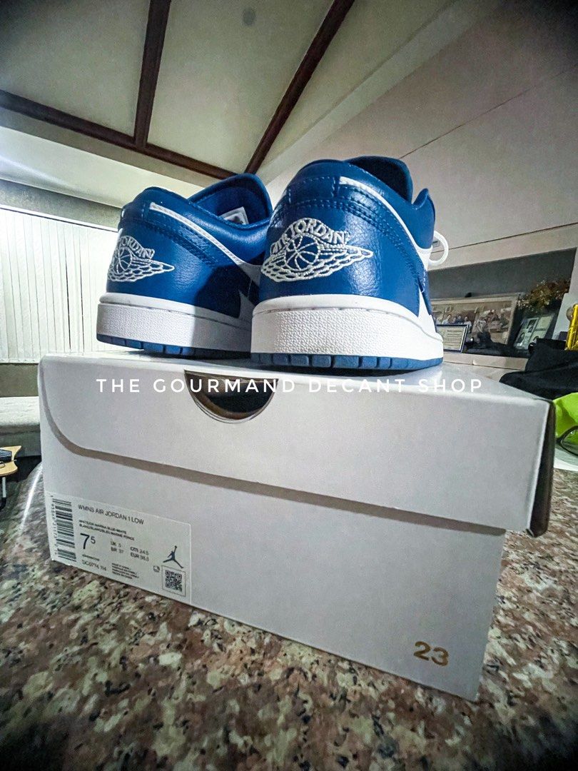 Nike Jordan 1 J1 Low Marina Blue White 7.5 w 6 m, Women's Fashion ...