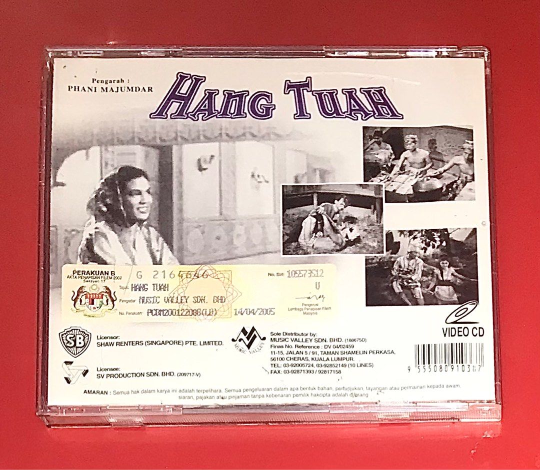 P RAMLEE - HANG TUAH (COLOUR) VCD VIDEO CD, Hobbies & Toys, Music ...