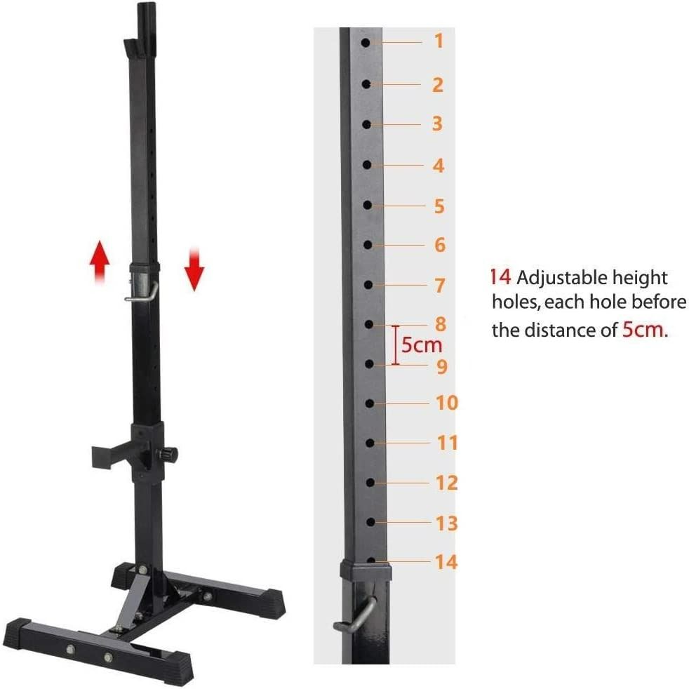 Pair of Adjustable Squat Rack Standard 100-168cm Solid Steel Squat ...