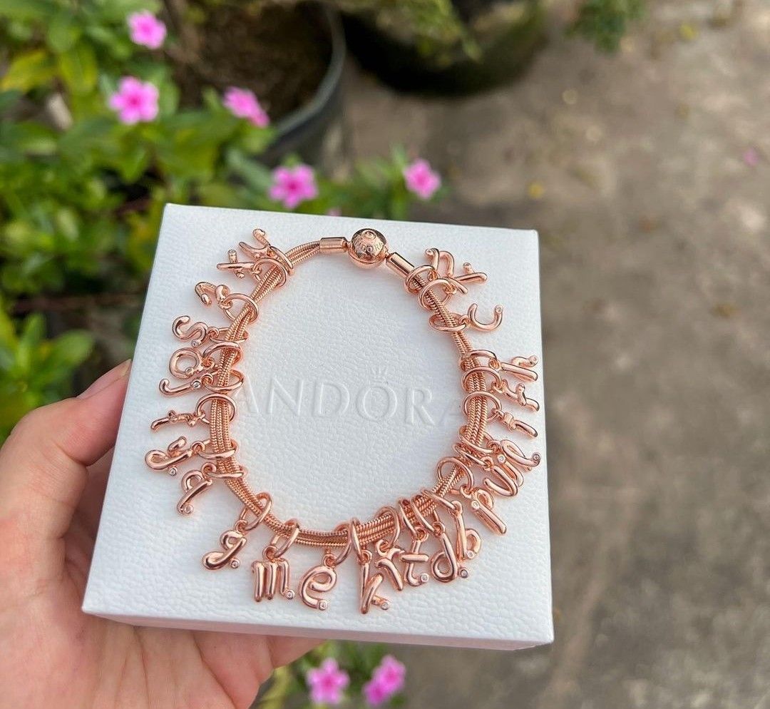 Pandora rosegold alphabet letters from A-Z in rosegold, Women's Fashion ...