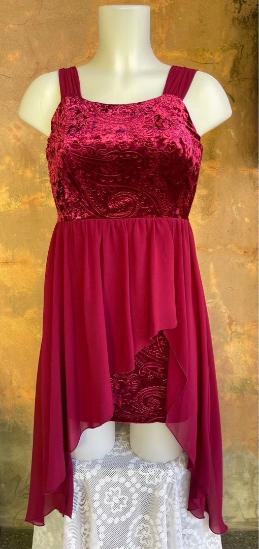 Personal PreLoved Bloody Red Long Back Dress, Women's Fashion, Dresses ...