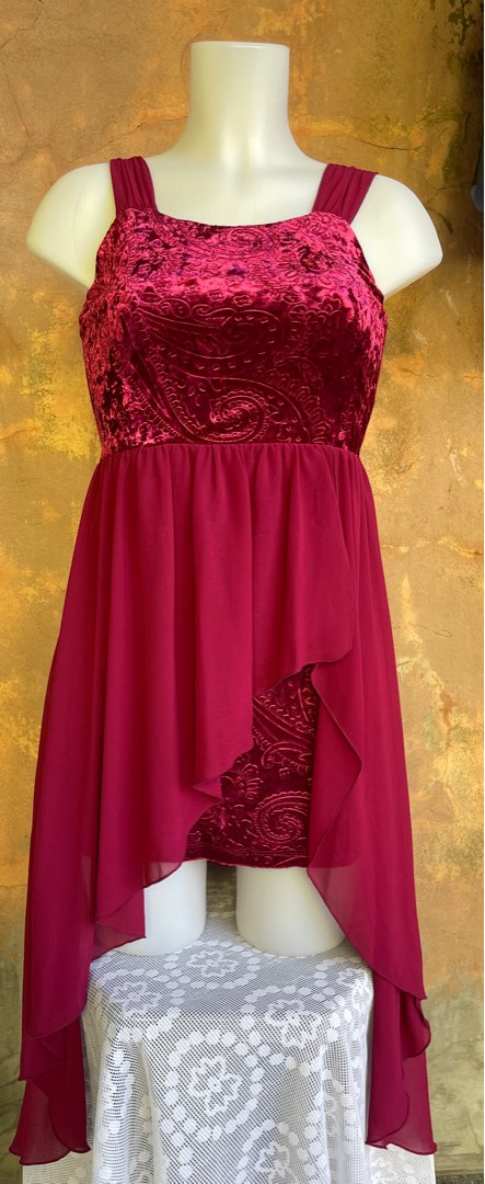 Personal PreLoved Bloody Red Long Back Dress, Women's Fashion, Dresses ...