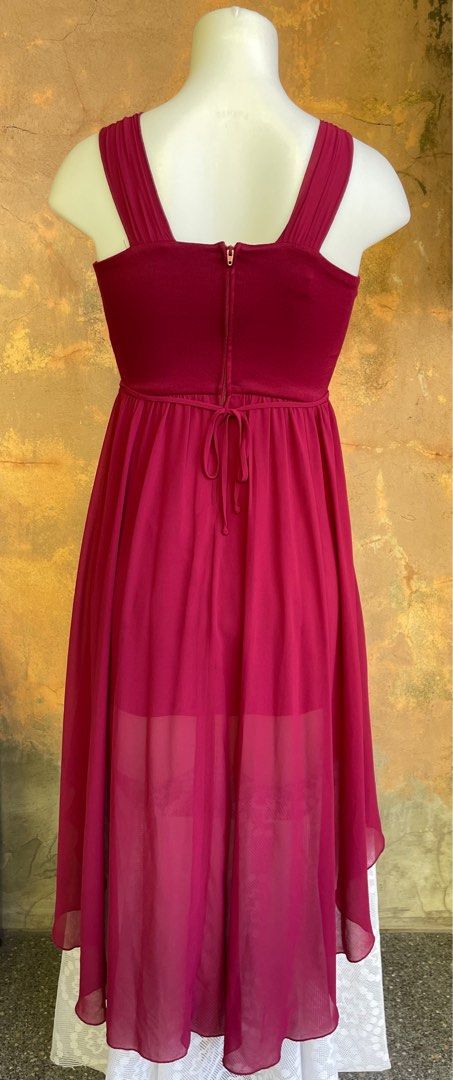 Personal PreLoved Bloody Red Long Back Dress, Women's Fashion, Dresses ...