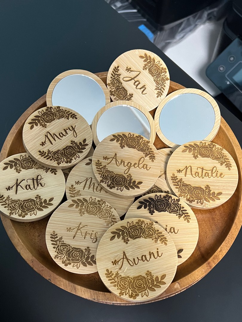 Personalized Mirrors Laser Engraved, Beauty & Personal Care, Face, Face ...