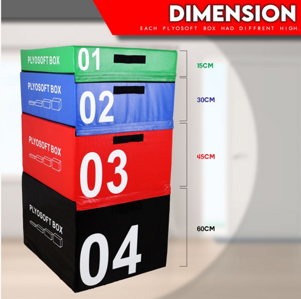Plyometric Box Soft Foam Multicolor (Set of 4) PlyoBox, Sports ...