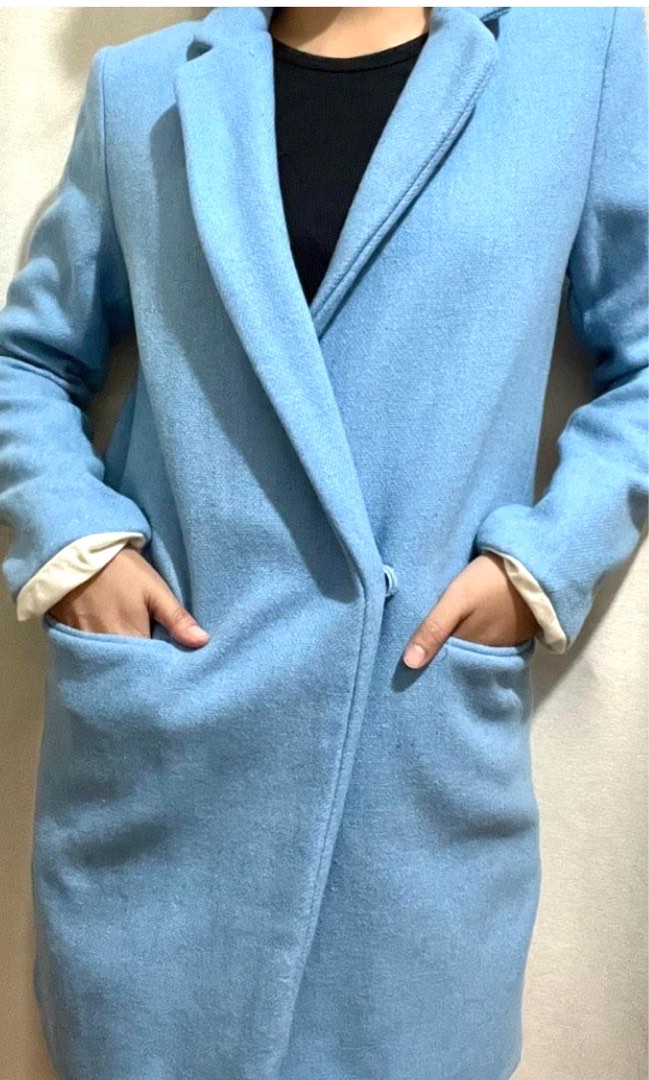 Powder blue wool coat, Women's Fashion, Coats, Jackets and Outerwear on ...