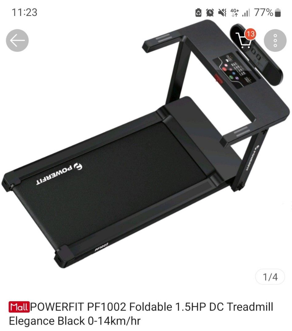 Powerfit Treadmill (Foldable), Sports Equipment, Exercise & Fitness ...