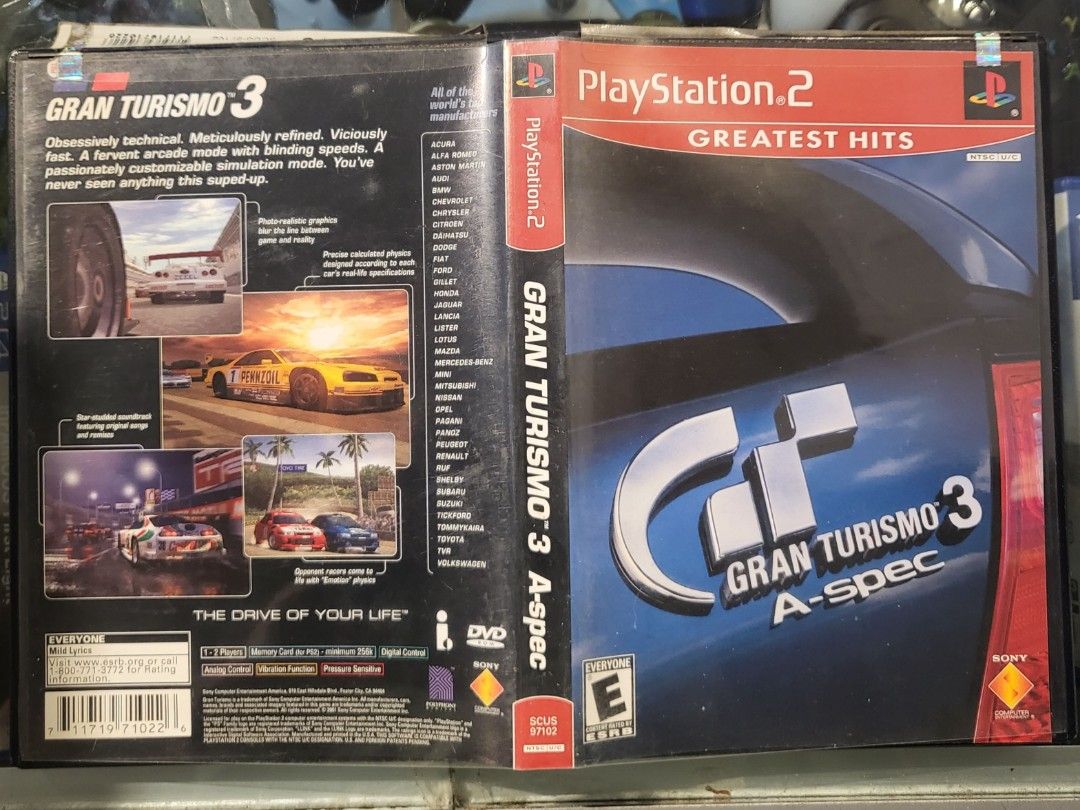 PS2 GT3 Gran Turismo 3 A-Spec, Video Gaming, Video Games, PlayStation ...