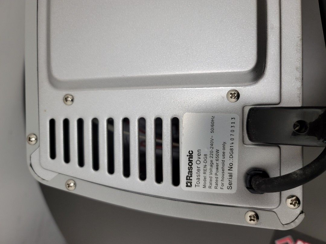 Rasonic Toaster Oven 樂信 多士焗爐 (8公升) REN-DG8, 家庭電器, 廚房電器, 焗爐及多士爐 - Carousell