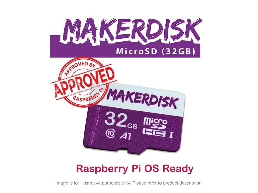 Raspberry Pi Approved MakerDisk microSD Card 32 GB with RPi OS, Computers & Tech, Parts ...