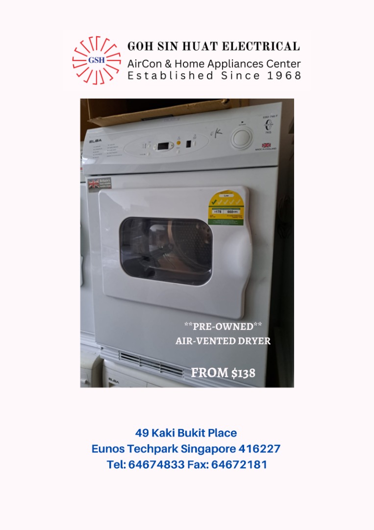 ***RECON*** PRE-OWNED ELBA EBD746F Air-Vented Dryer, TV & Home ...