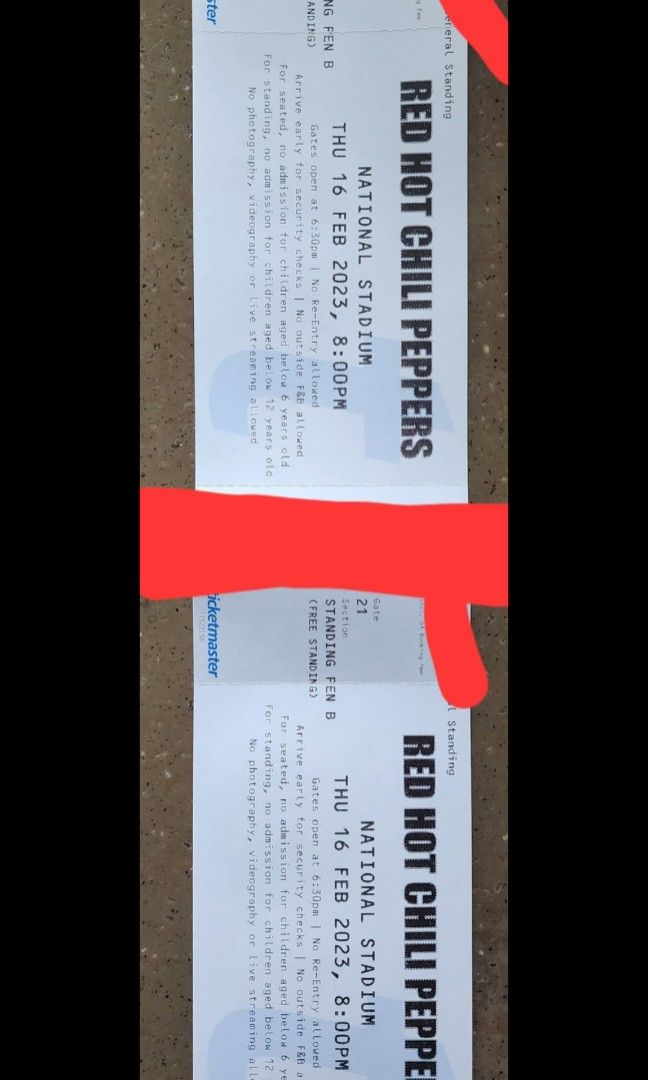 Red Hot Chilli Peppers 1 X Standing Tickets Tickets And Vouchers Event Tickets On Carousell