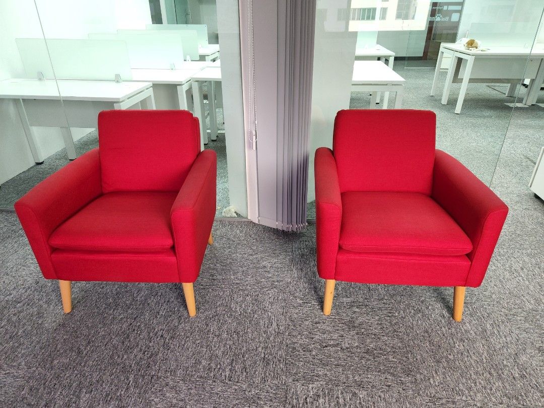 Red single sofa chair, Furniture & Home Living, Furniture, Chairs on Carousell