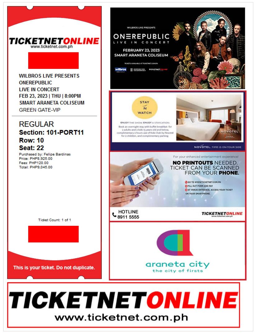 [RUSH] OneRepublic Live in Concer 2023 (Manila) - VIP Ticket, Tickets ...