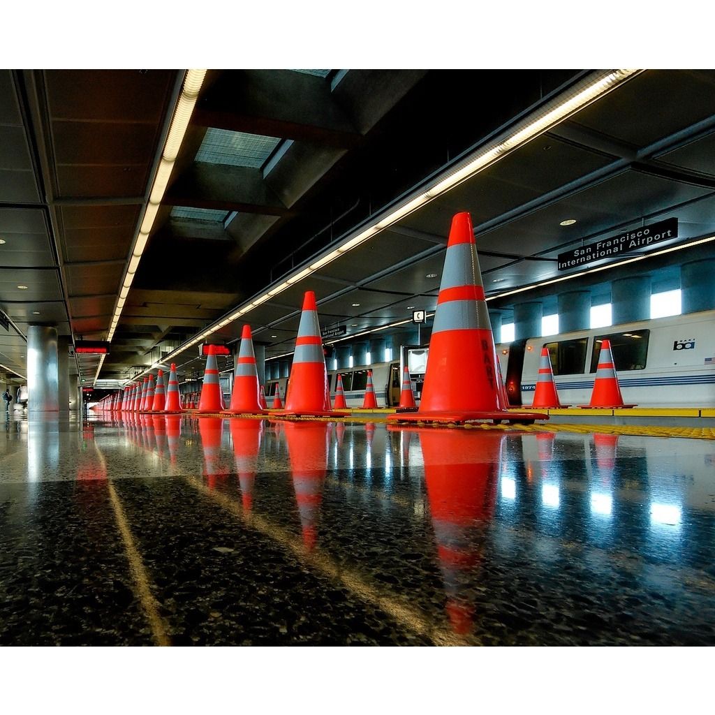 SAFETY CONE Unbreakable Orange Rubber Traffic Block Road Barrier With ...