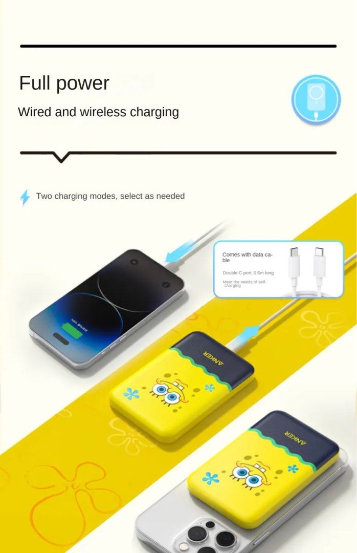 SALE!! LIMITED EDITION SPONGEBOB X ANKER MAGSAFE POWERBANK, Mobile ...