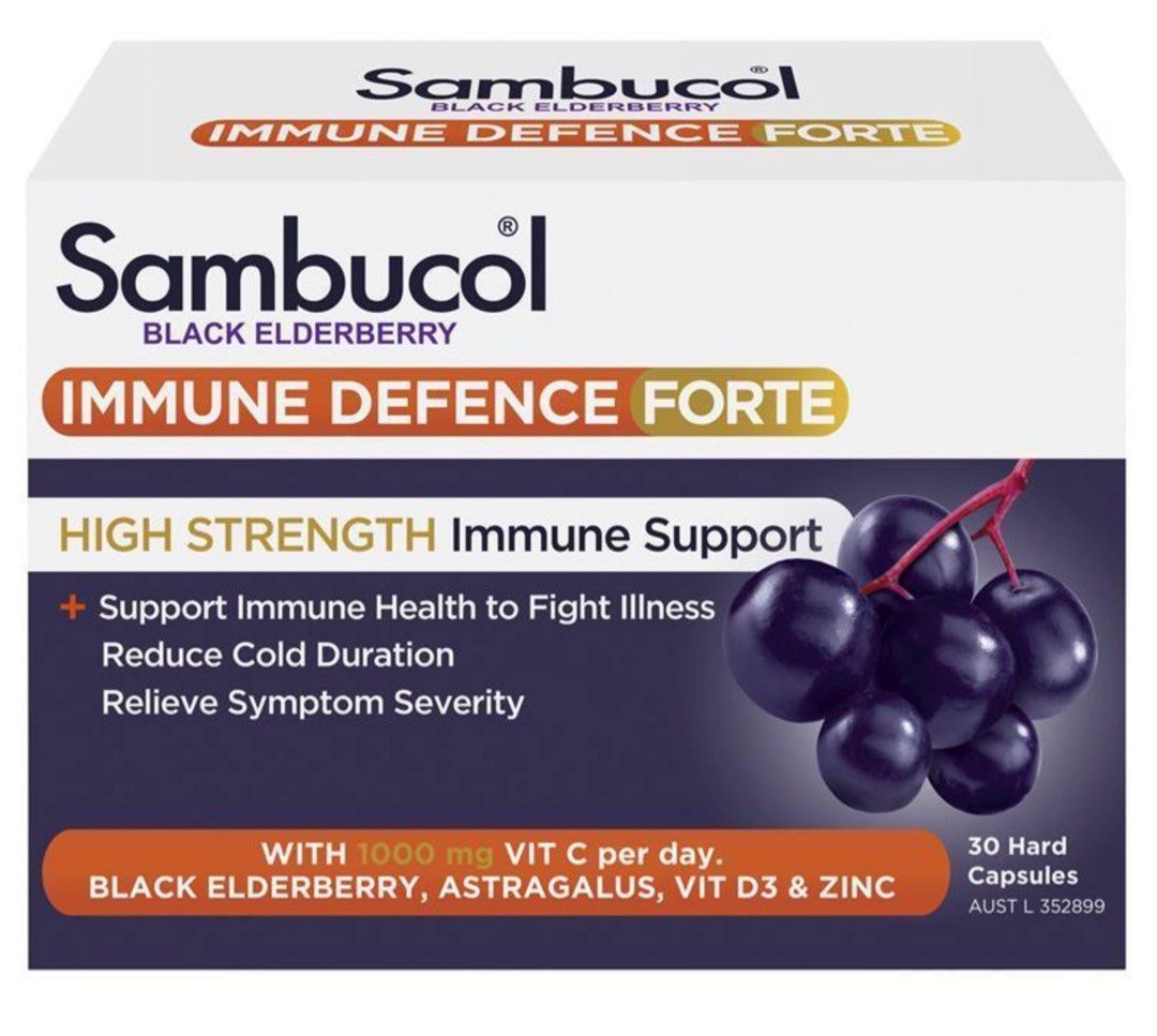 Sambucol Australia Immune Defence Forte 30s, Health & Nutrition, Health ...