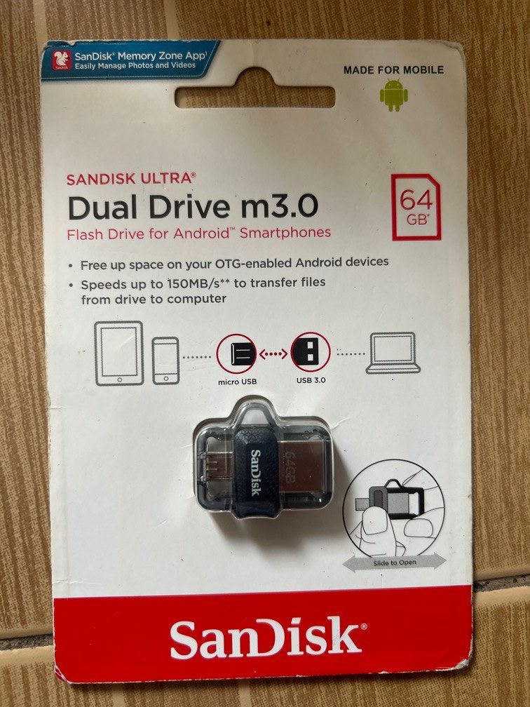 Sandisk Ultra Dual Drive m3.0 Flash Drive for android Smartphones ...