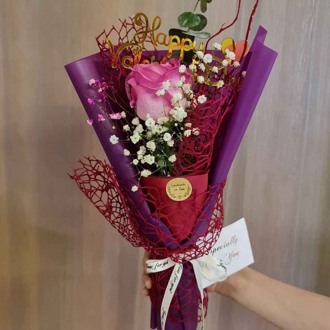 Single stalk 1 rose bouquet, Hobbies & Toys, Stationery & Craft ...
