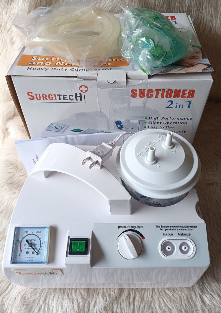 Surgitech Suction Machine With Nebulizer 2in1 Heavy Duty, Health ...