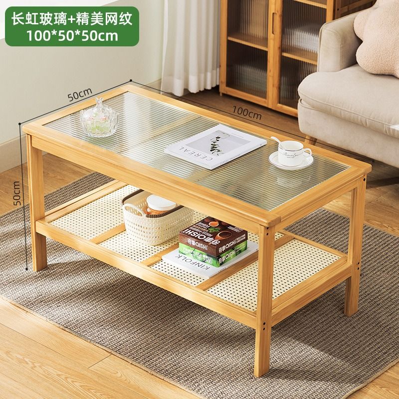 Tea Table 100*50*50cm Coffee Table Rattan mesh-like table top ...