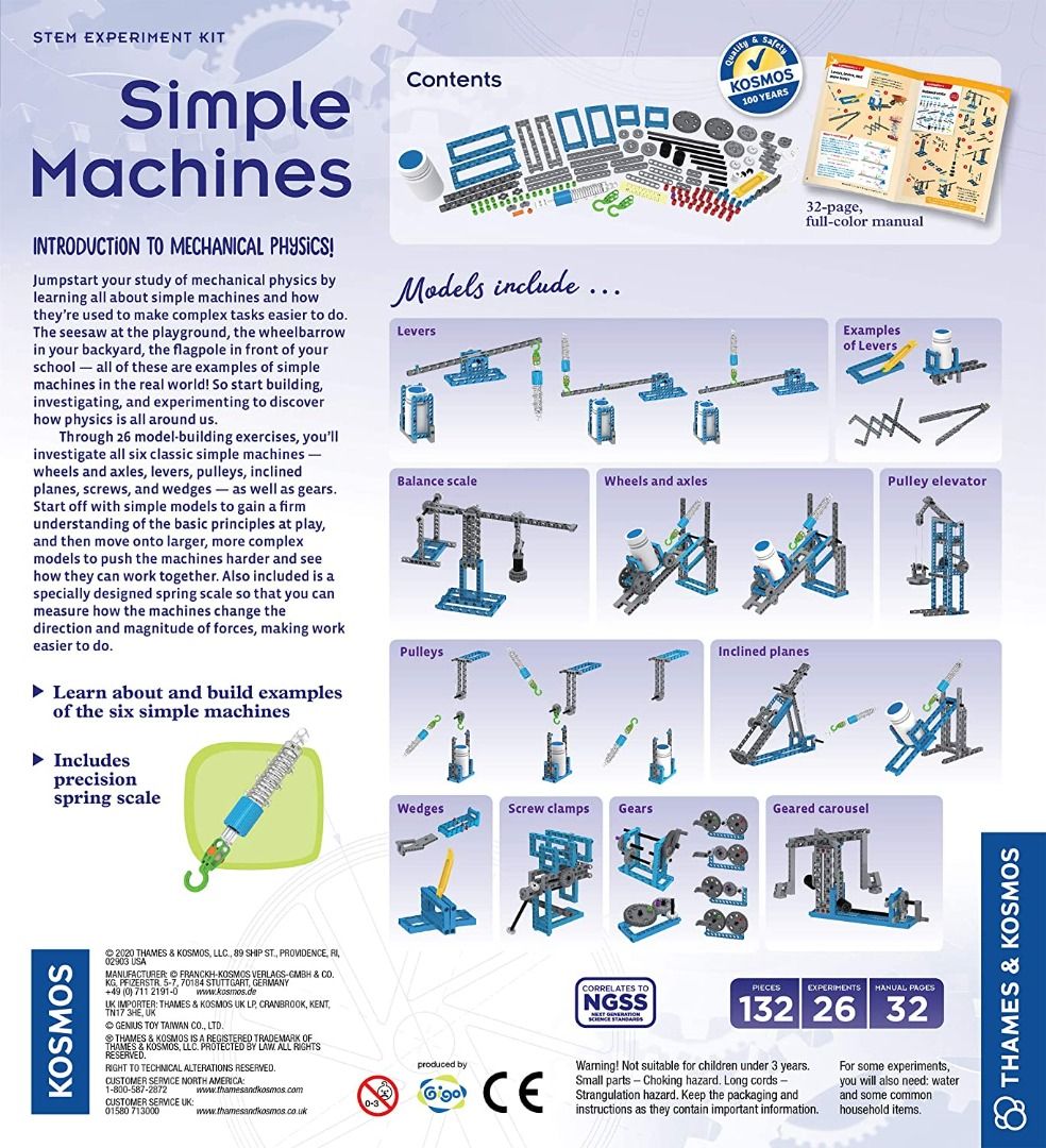 Thames & Kosmos Simple Machines Science Experiment & Model Building Kit ...