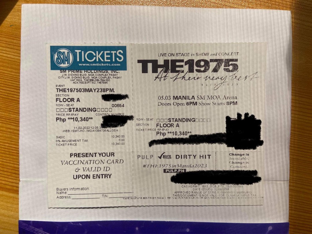 The 1975 in Manila Floor A Standing (Day 1), Tickets & Vouchers, Event ...