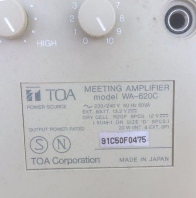 TOA Portable Meeting Amplifier - WA620C Japan, Audio, Soundbars ...