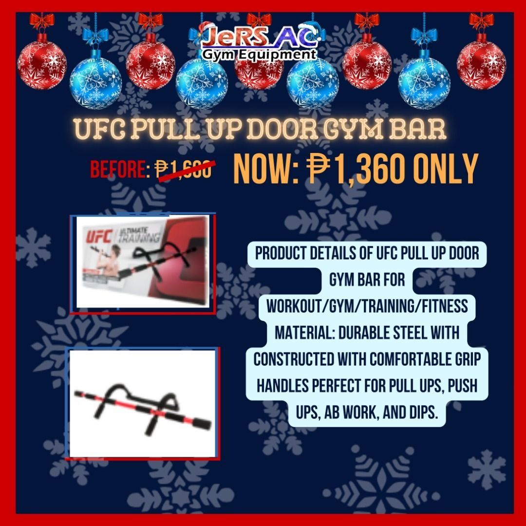 UFC Pull Up Door Gym Bar, Sports Equipment, Exercise & Fitness, Weights ...