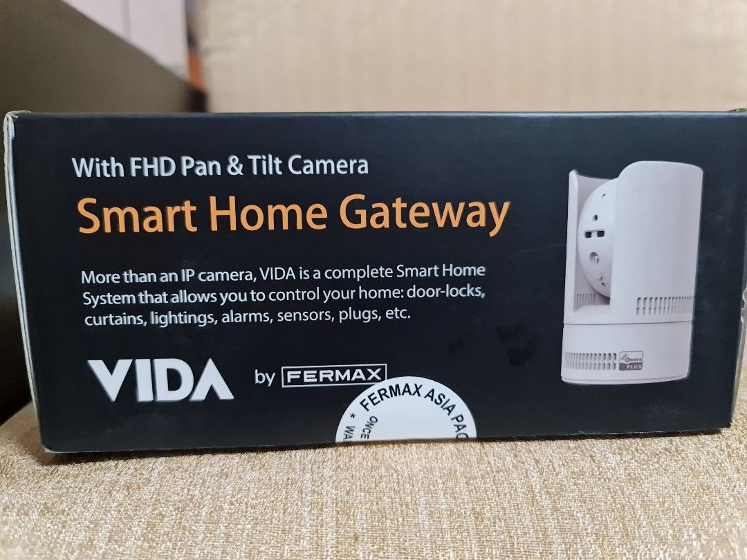 VIDA Smart home gateway with FHD Pan and Tilt camera, Furniture & Home ...