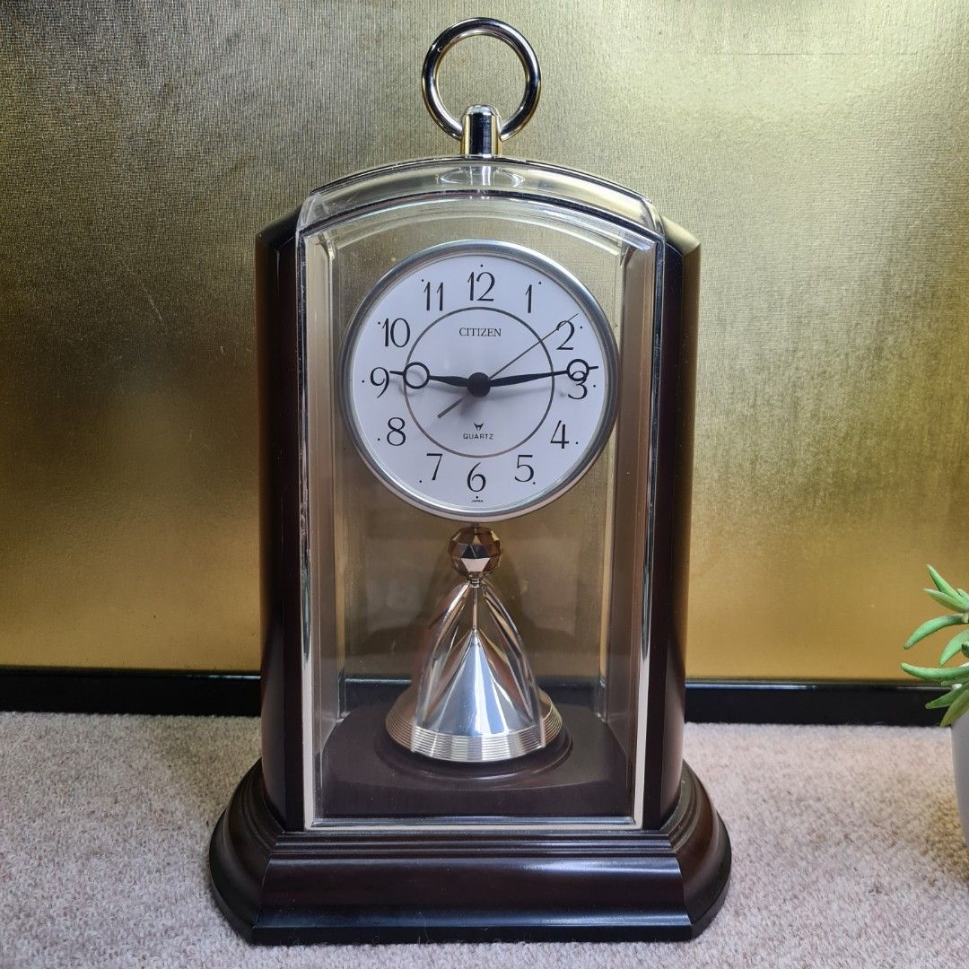 VINTAGE CITIZEN QUARTZ (JAPAN) MANTEL MOTION CLOCK WITH ROTATING CONE ...