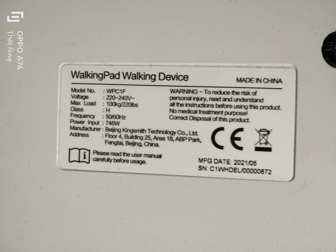 WalkingPad Walking Device WPC1F, Sports Equipment, Exercise & Fitness ...
