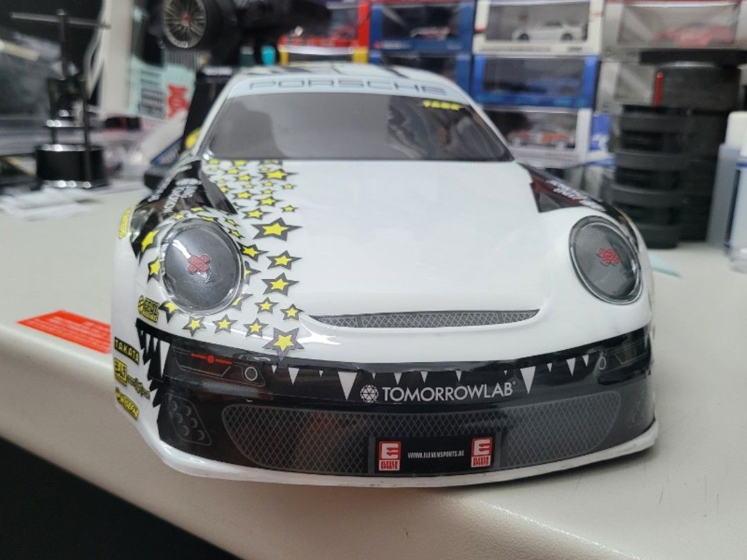 1/10 Porsche 911 bodyshell with sticklabel decal, Hobbies & Toys, Toys ...